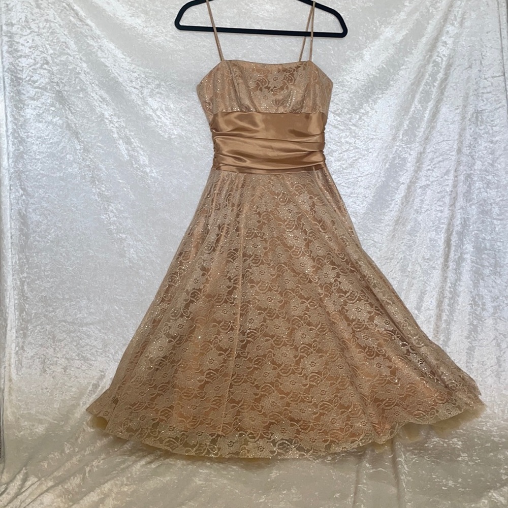 Gorgeous Masquerade Gold Formal Gown - Gem